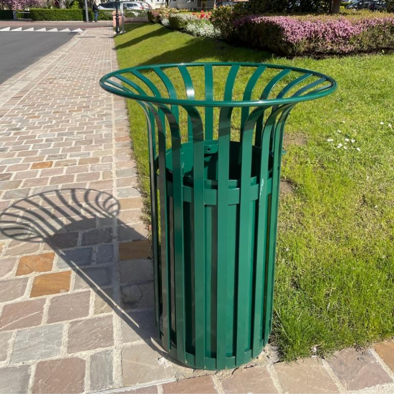 Corbeille Tulipe Verte 6005, capacité 50L - Panostock