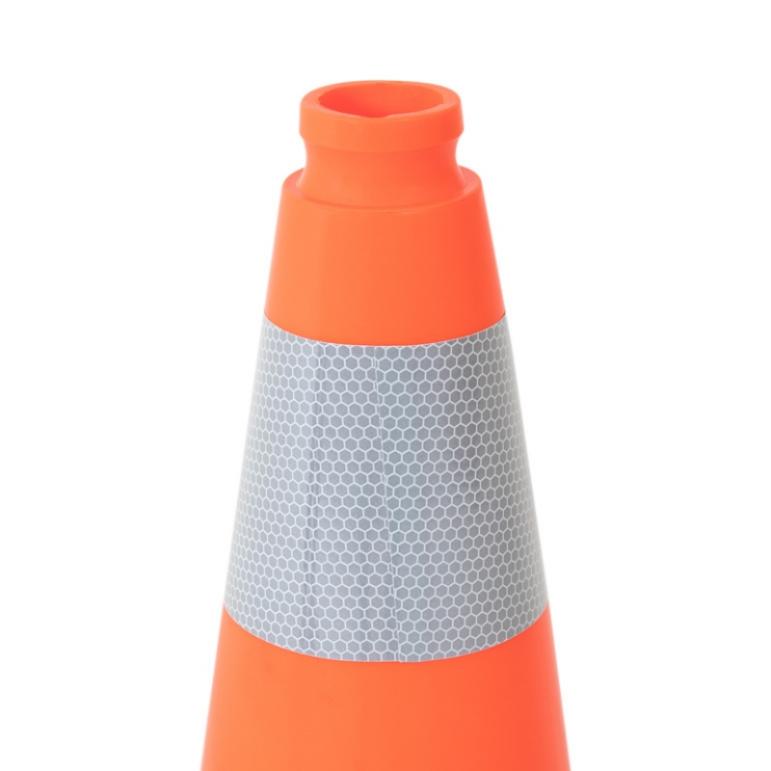 Cône orange et blanc, H50 cm base lestée - Panostock